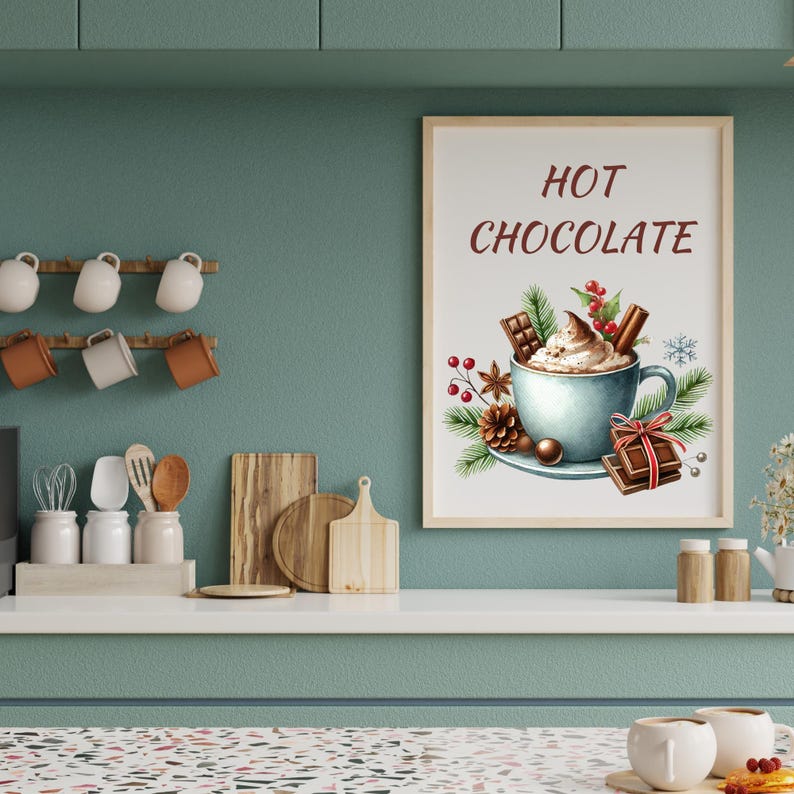 Watercolor Christmas Hot Chocolate Clipart Bundle, 33 Png Images ...