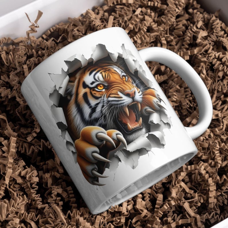 3D Tiger Scratch PNG: T-shirt Sublimation Clipart (digital Download ...