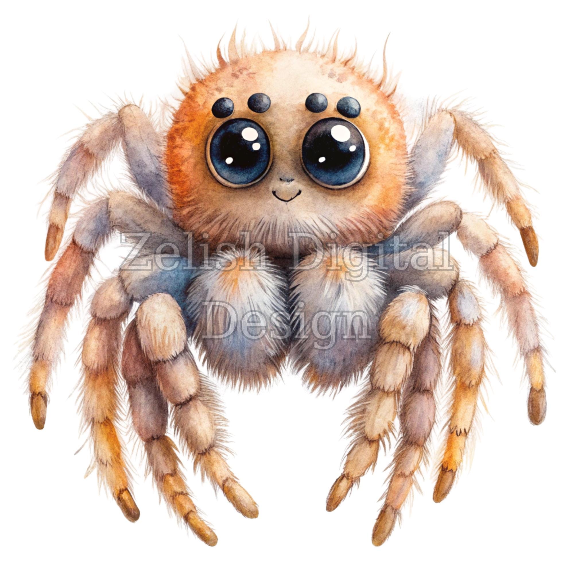 Cute Spider Clipart Bundle, 10 Transparent Png, Adorable Spider ...