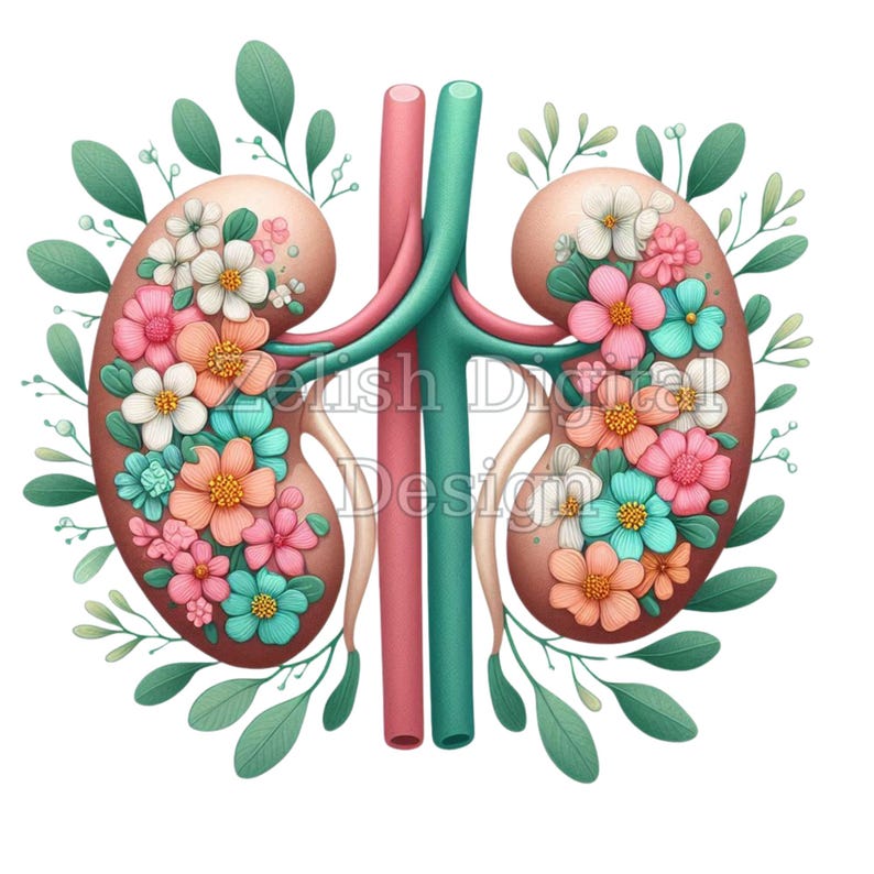 Floral Kidney Clipart Bundle: Medical Nurse Art (PNG) - Etsy