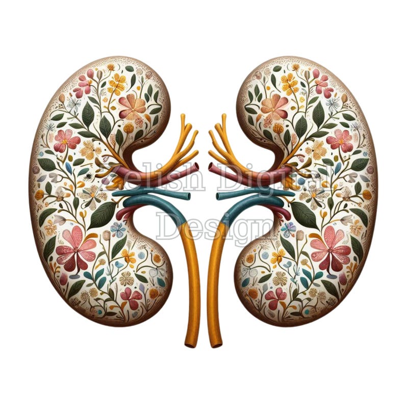 Floral Kidney Clipart Bundle: Medical Nurse Art (PNG) - Etsy