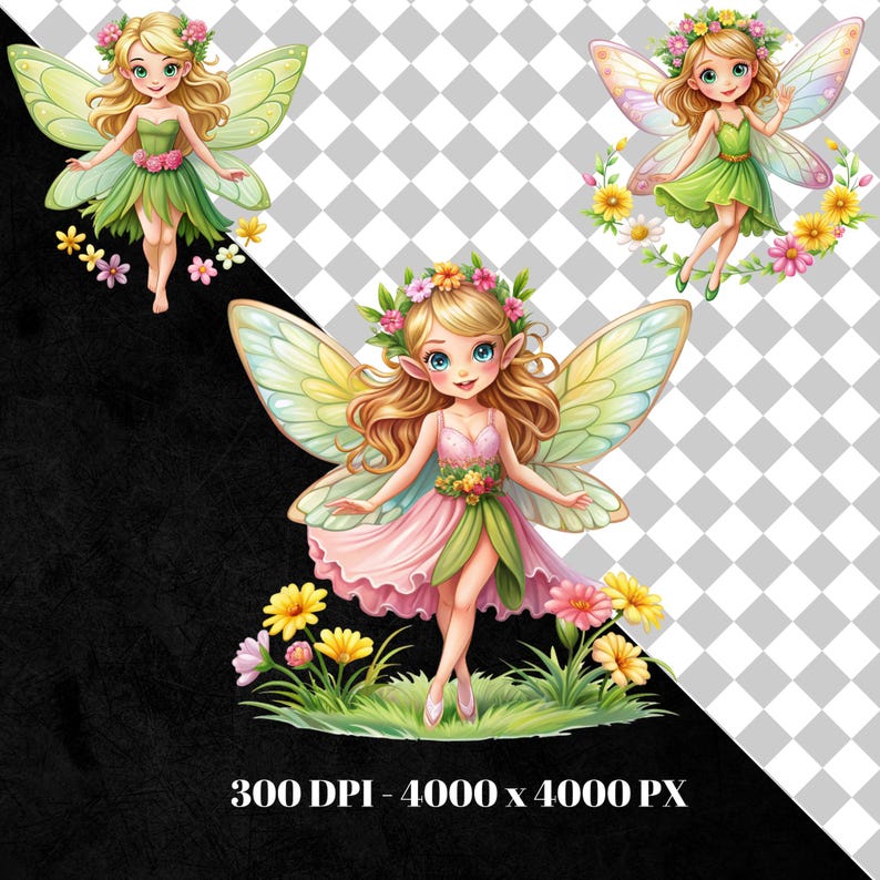 Spring Fairy Clipart Bundle, 20 Transparent Background Png, Spring ...