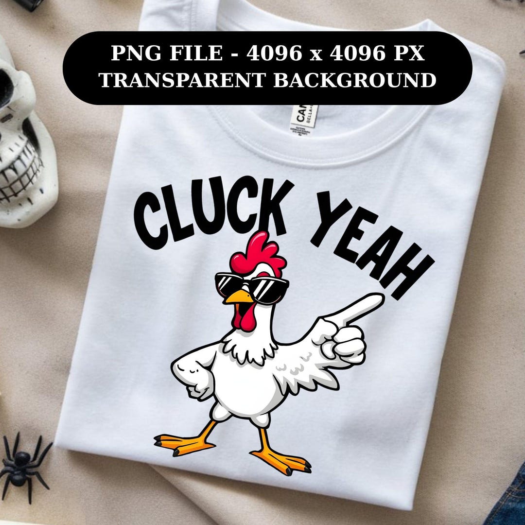 Cluck Yeah Chicken PNG: Funny Farm Animal Clipart (digital Download) - Etsy