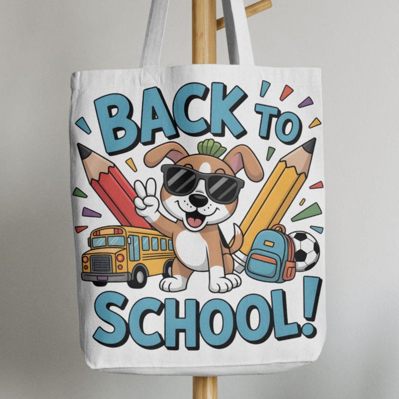 Back to School Dog Clipart: Cartoon PNG & JPG (instant Download) - Etsy