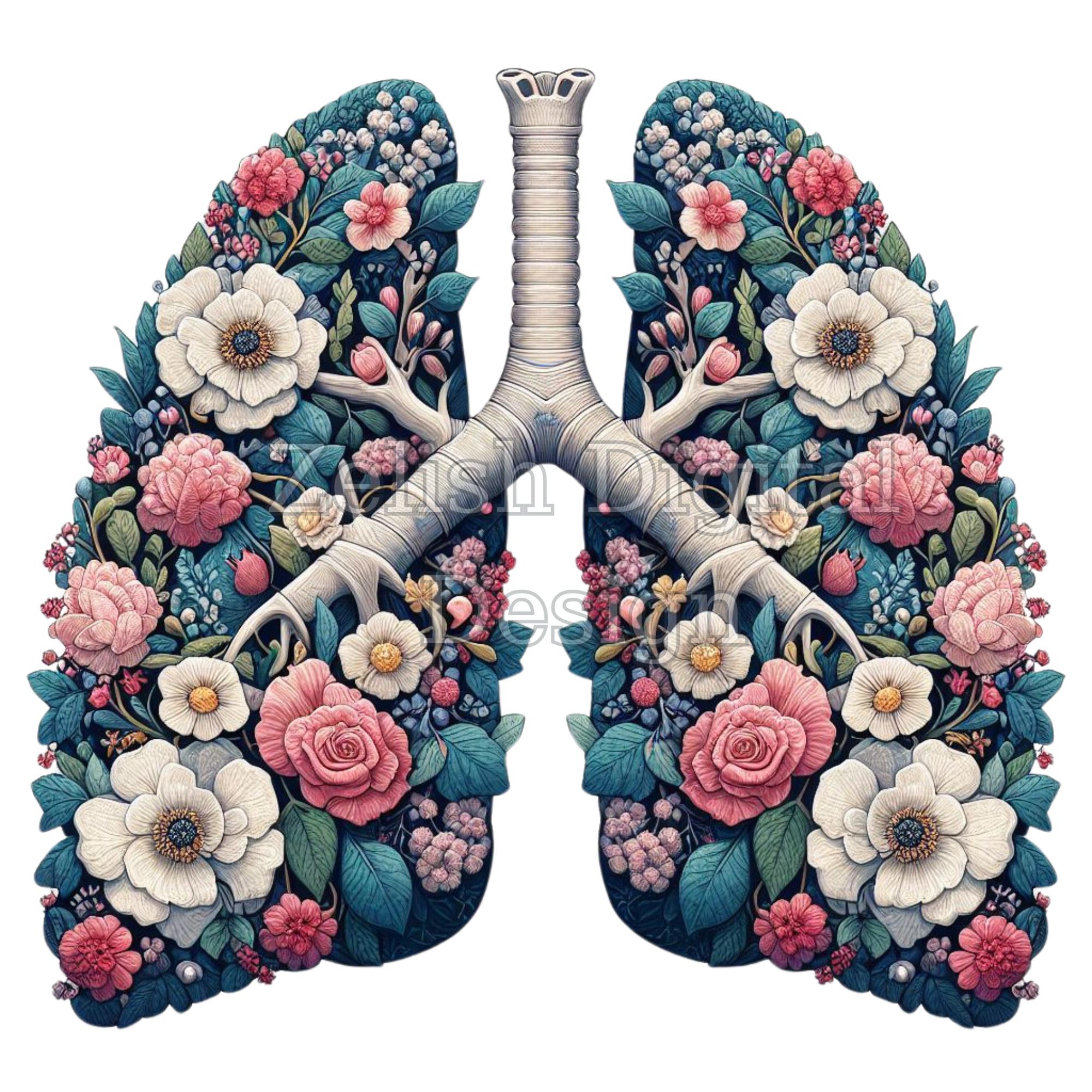Floral Lung Clipart Bundle: 10 PNG Designs (digital Paper Craft) - Etsy