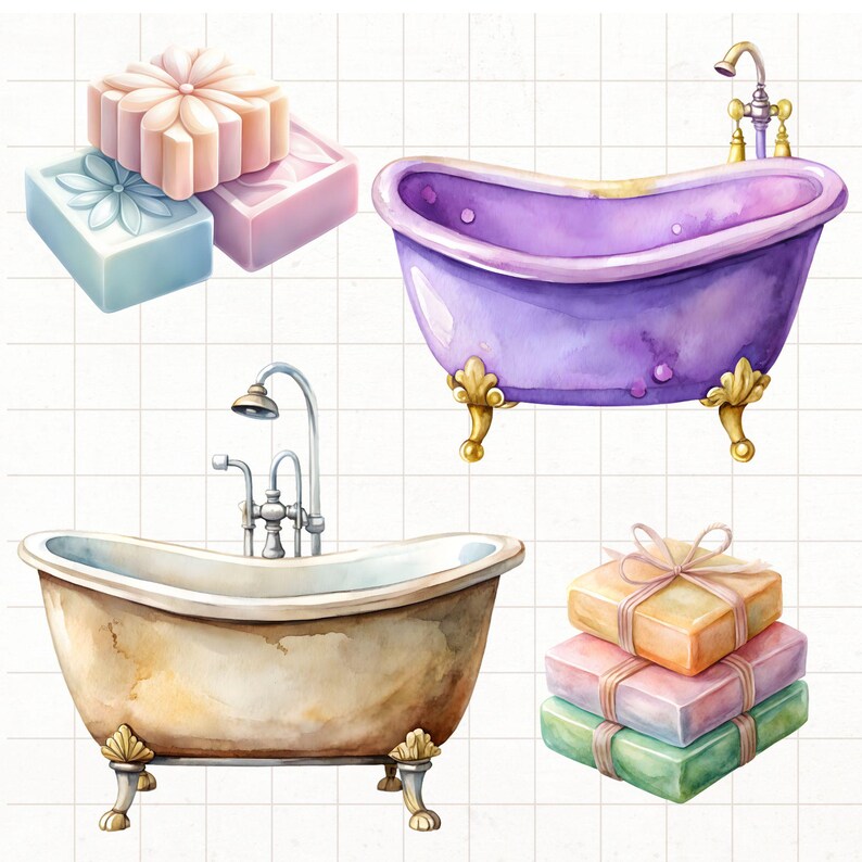 Spa Party Clipart Bundle: 32 Self-care & Pampering PNG Images (digital ...