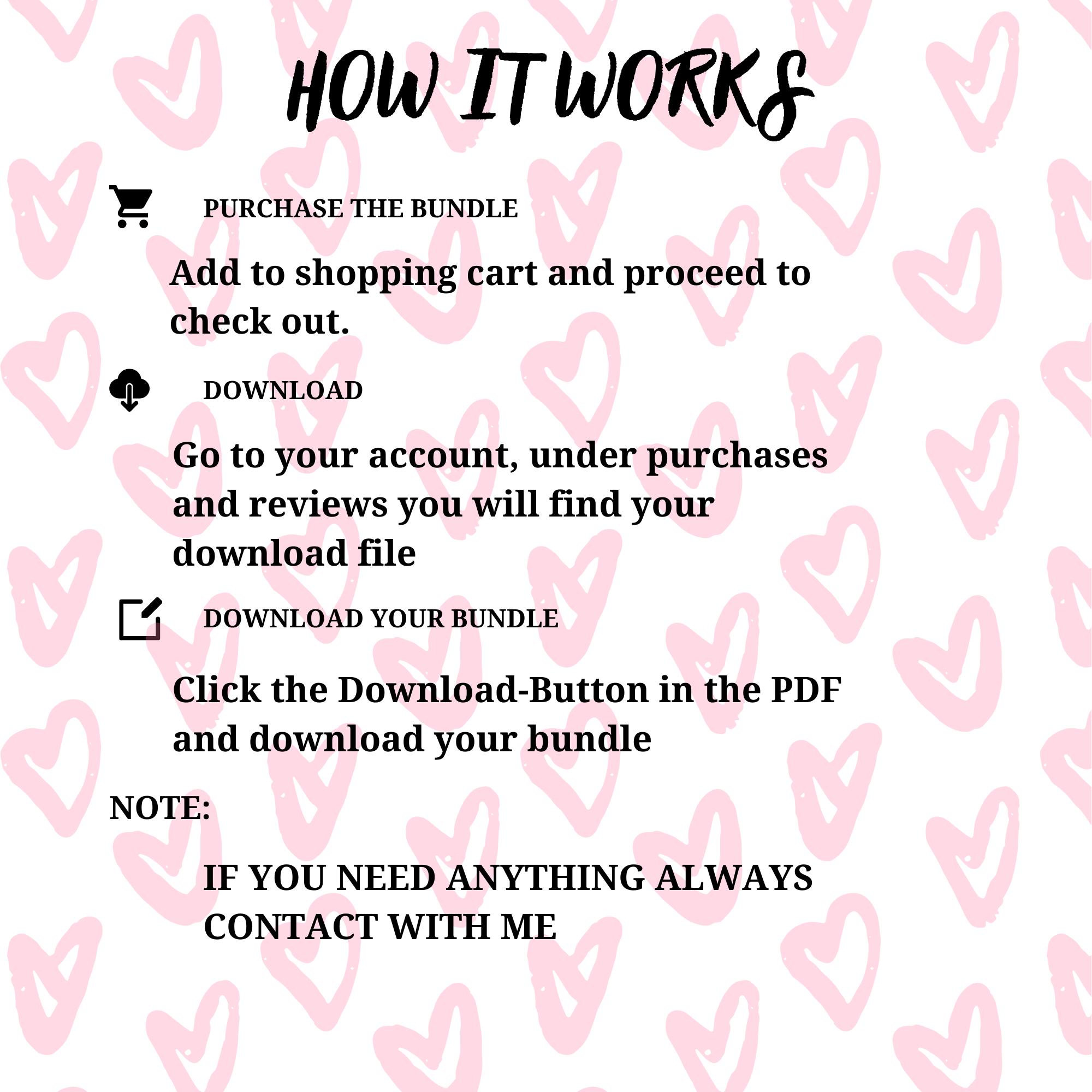 Watercolor Floral Heart Clipart: Valentine's Day PNG Bundle (digital ...