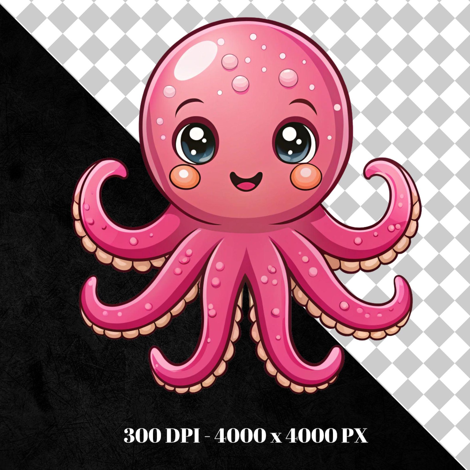10 Cute Octopus Clipart Bundle, Vivid Octopus, Kawaii Octopus Clipart ...
