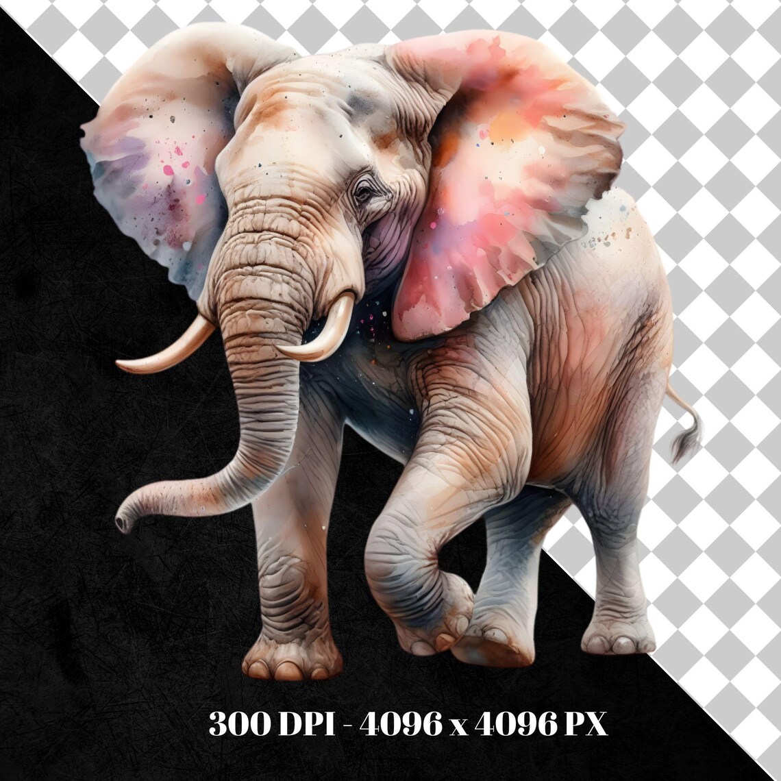 Watercolor Elephant Clipart Bundle: Nursery Decor, Scrapbooking ...