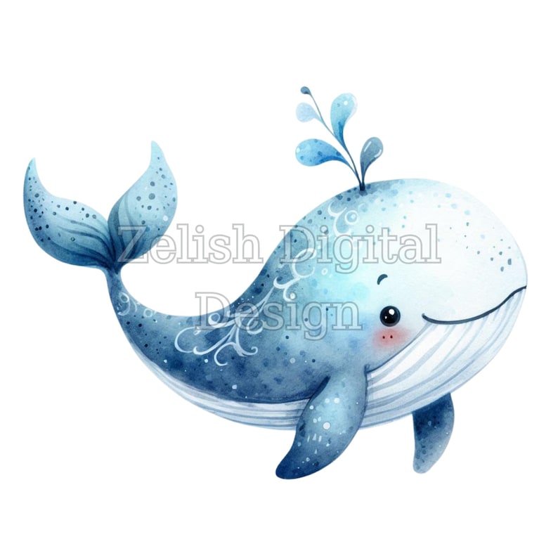 Watercolor Whale Clipart Bundle, Ocean Animals (digital Download) - Etsy