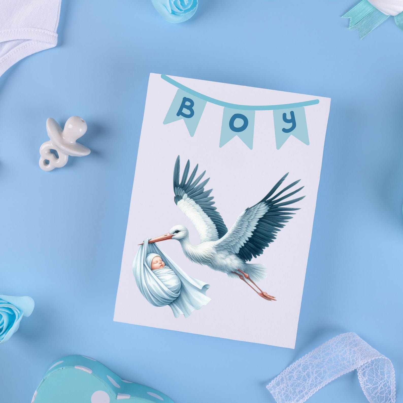 Boy Baby Shower Clipart: 36 Watercolor PNG Illustrations (digital ...