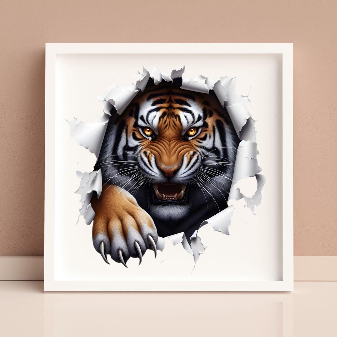 3D Tiger Scratch PNG: Ferocious Claw Rip - Sublimation Design, Digital ...