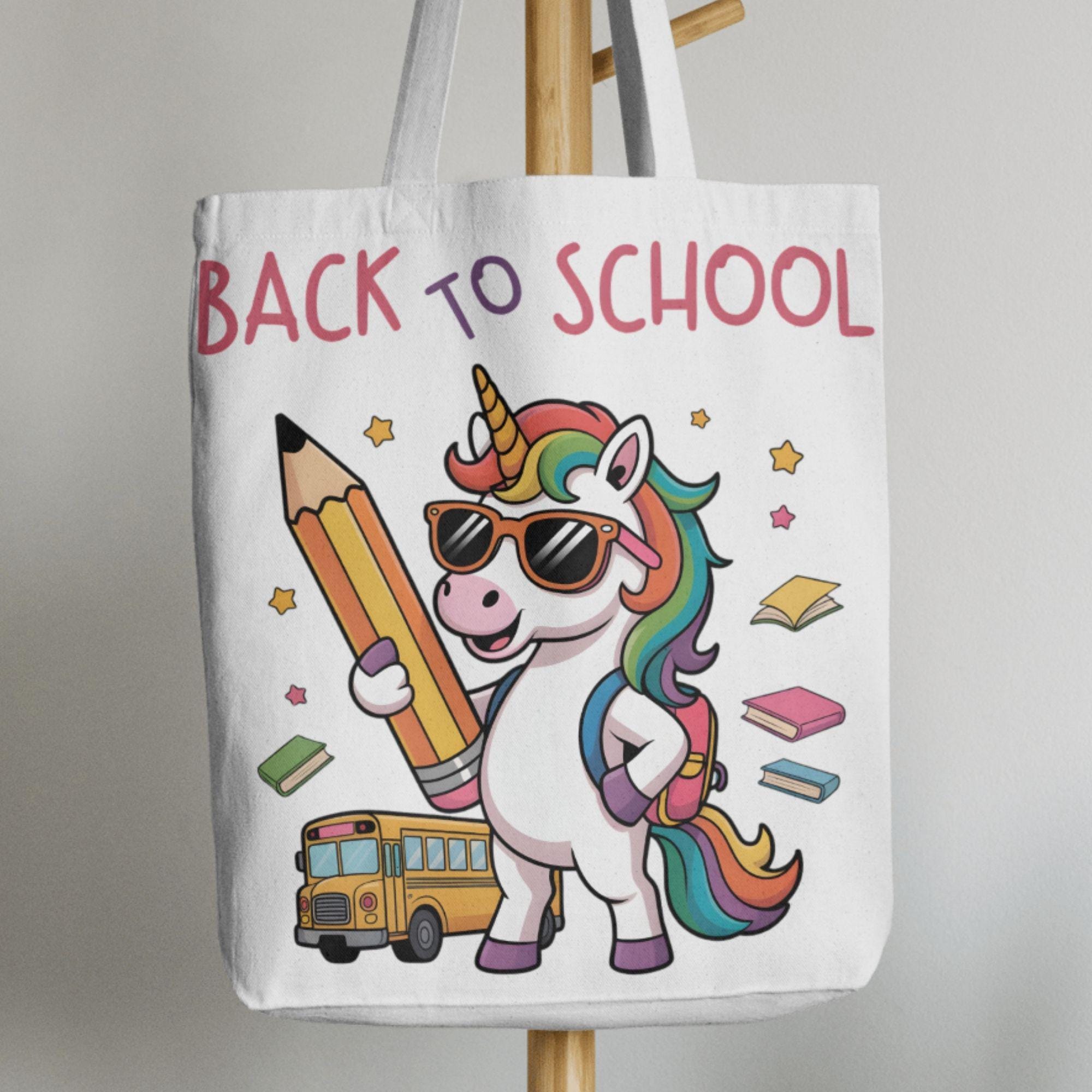 Back to School Unicorn Clipart: Rainbow Pencil Design, PNG JPG Digital ...