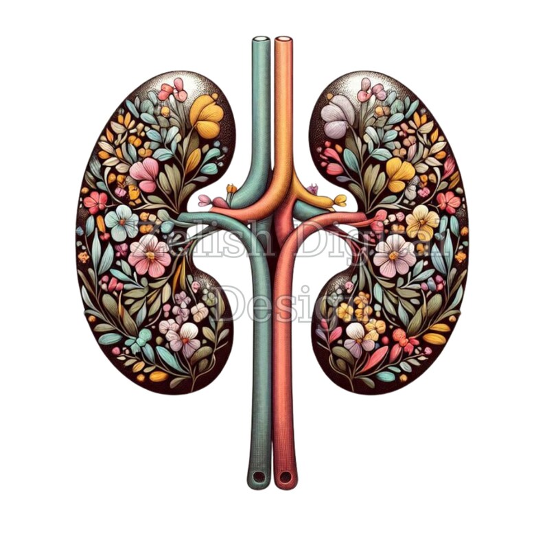 Floral Kidney Clipart Bundle: Medical Nurse Art (PNG) - Etsy