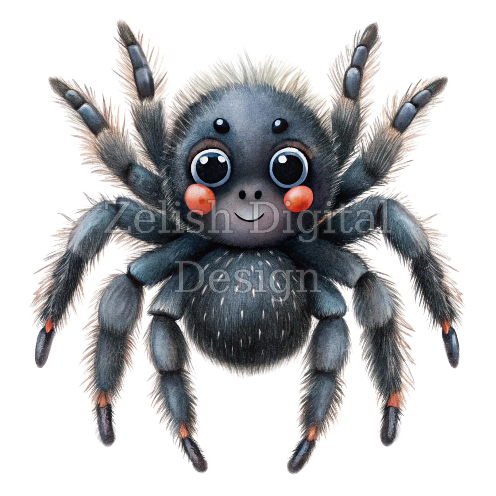 Cute Spider Clipart Bundle, 10 Transparent Png, Adorable Spider ...