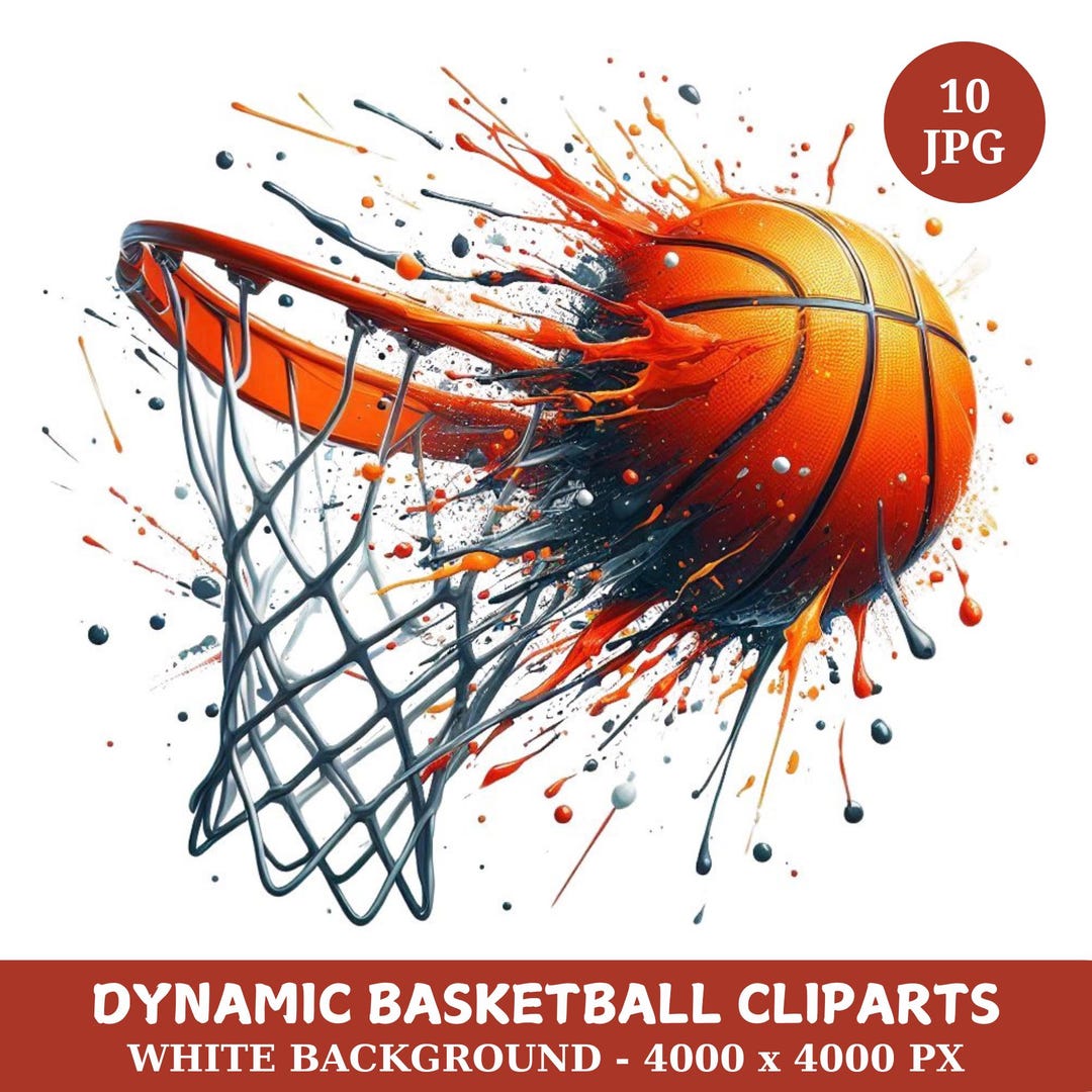 Dynamic Basketball Clipart Bundle: Sports Art Jpgs (digital Download ...