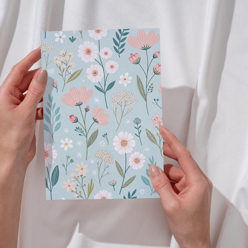 25 Boho Flowers Seamless Digital Paper Png, Floral Paper Printable ...