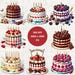 Watercolor Birthday Cake Clipart Bundle: 22 PNG Designs (digital ...