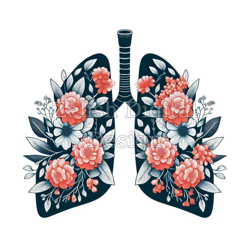 Floral Lung Clipart Bundle: 10 PNG Designs (digital Paper Craft) - Etsy