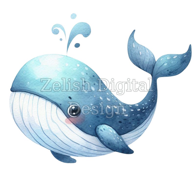 Watercolor Whale Clipart Bundle, Ocean Animals (digital Download) - Etsy