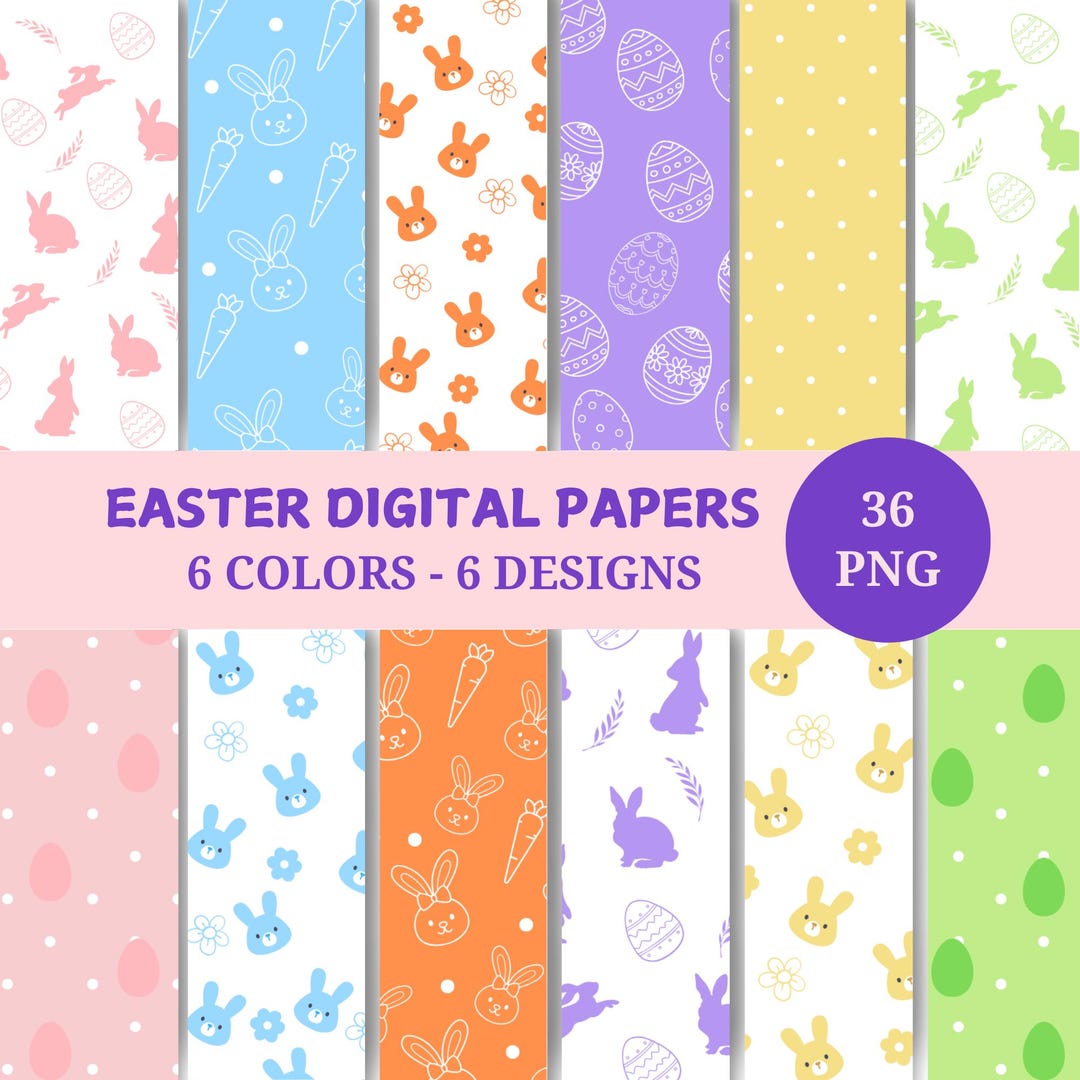 36 Easter Digital Papers, Seamless Easter Design, Easter Png Easter ...