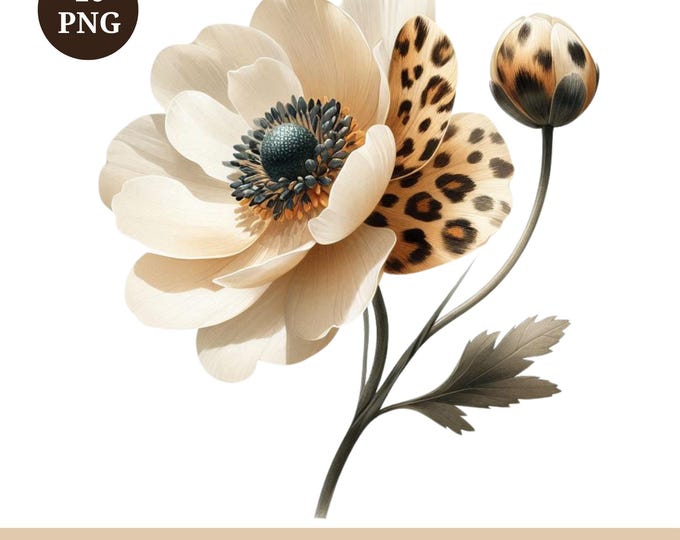 16 Leopard Flowers Clipart, Watercolor Flower Clip Art, Clipart Flowers ...