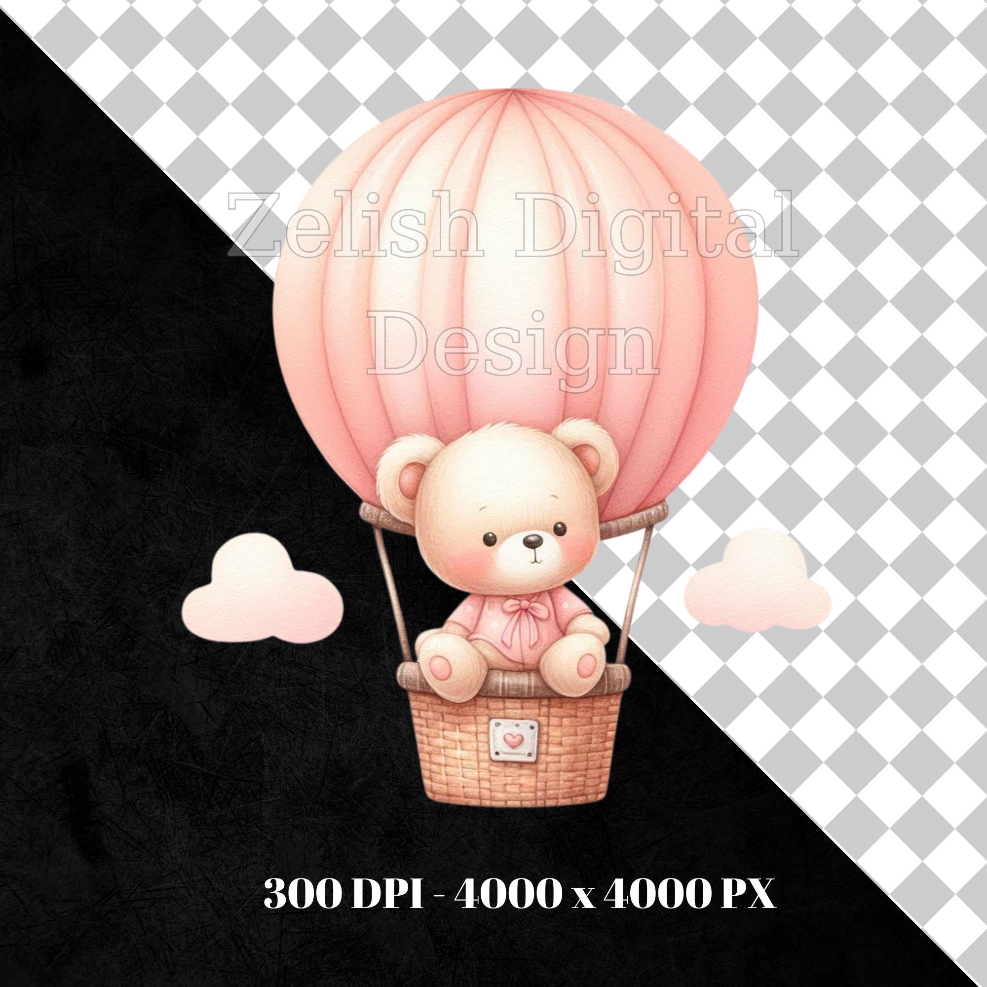 Pink Teddy Bear Cliparts, Watercolor Tedyy Bear Baby Shower Png, Baby ...