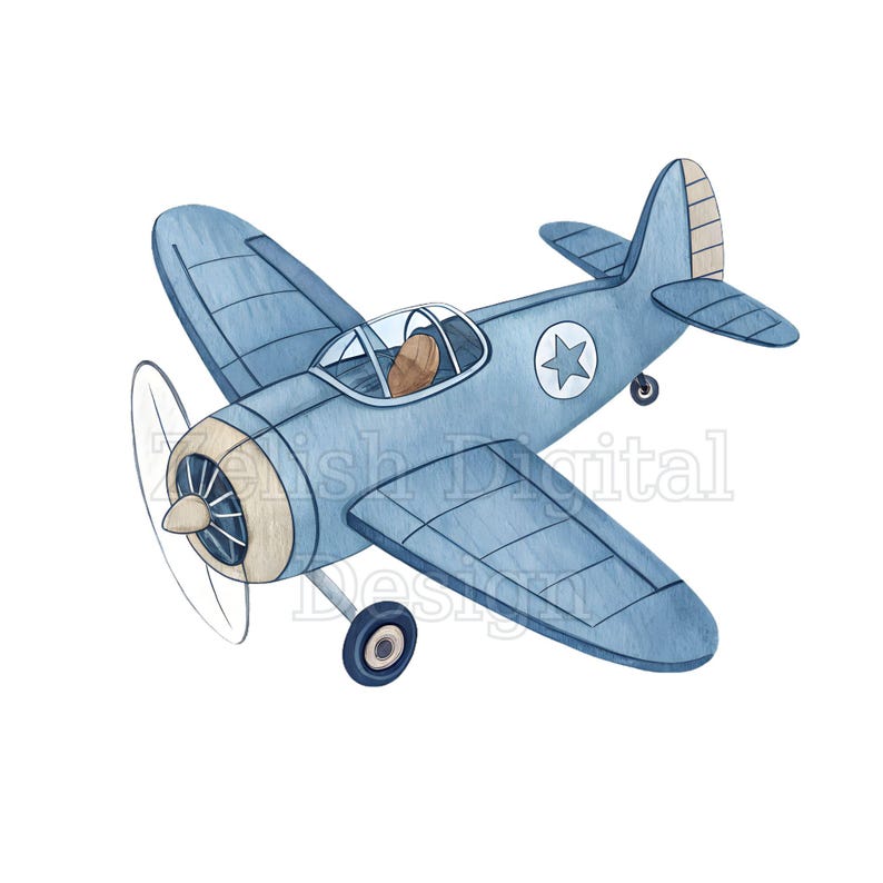 Watercolor Airplane Clipart: Aviation Nursery Decor (digital Download ...