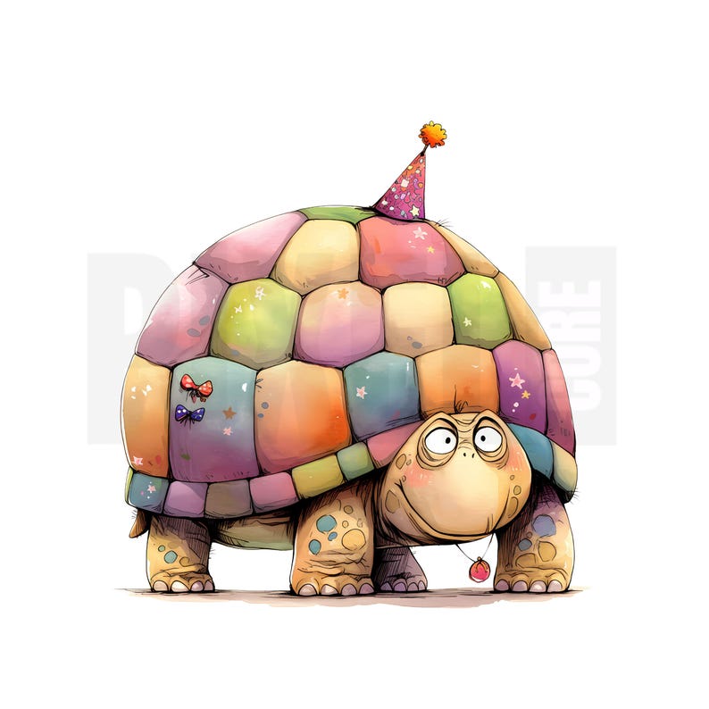 13 Quirky Turtle Clipart, PNG, Whimsical Turtle Cartoon Animal ...