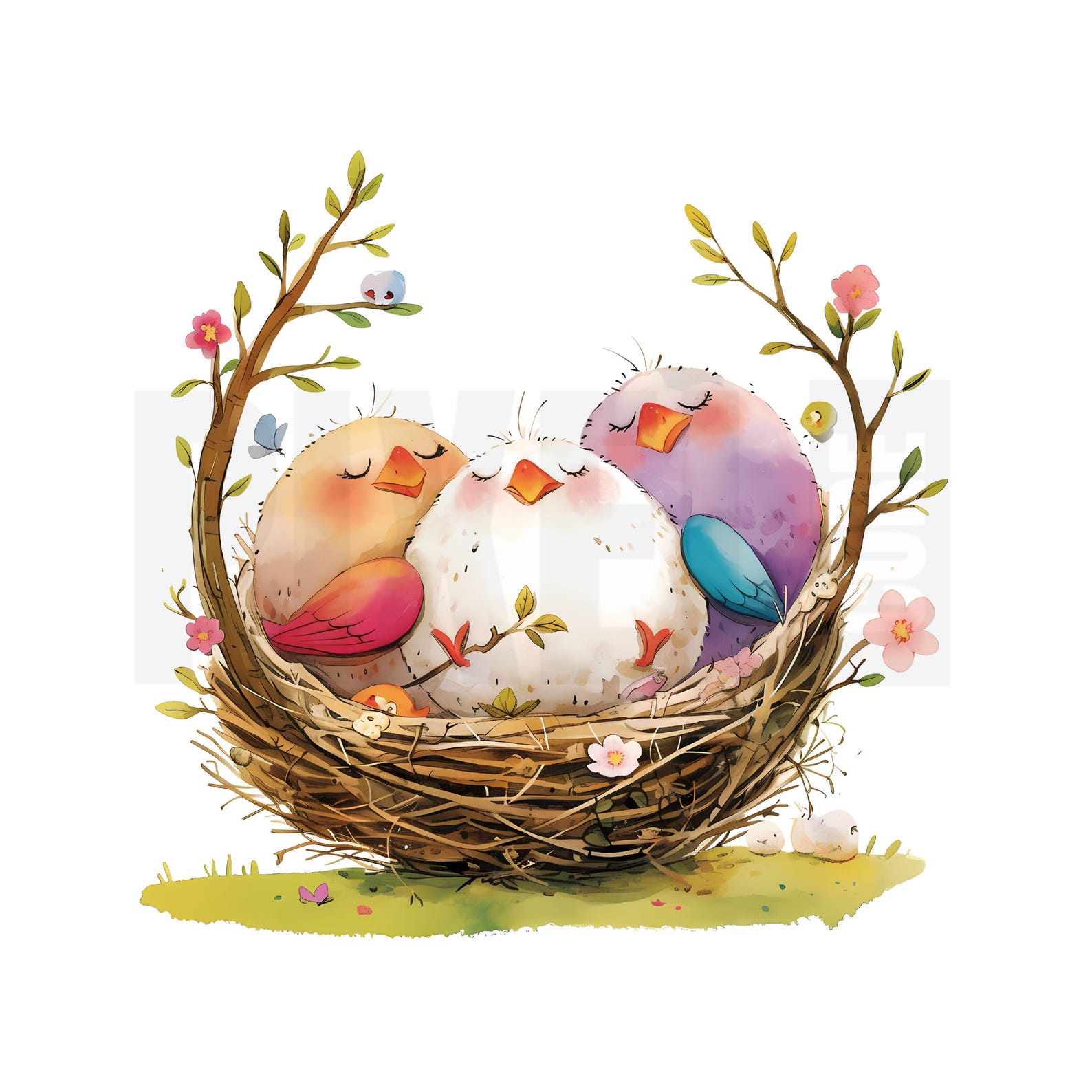 11 Quirky Birds Best Friend Clipart, PNG, Whimsical Cartoon Birds ...