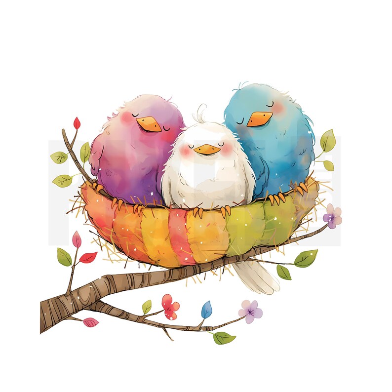 11 Quirky Birds Best Friend Clipart, PNG, Whimsical Cartoon Birds ...