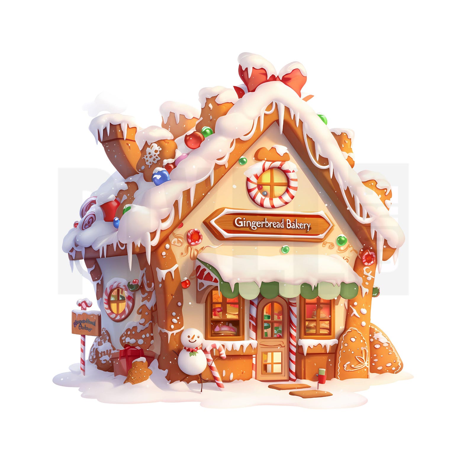 15 Whimsical Christmas Shop Clipart, PNG, Holiday Storefront, Candy ...