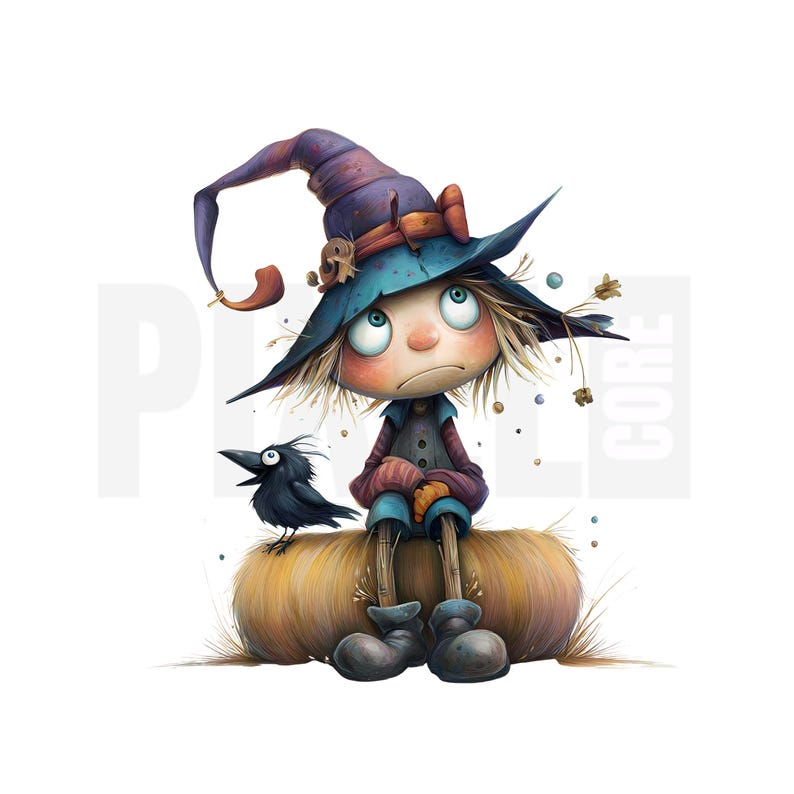 13 Quirky Halloween Scarecrow Clipart PNG, Cute Watercolor Whimsical ...