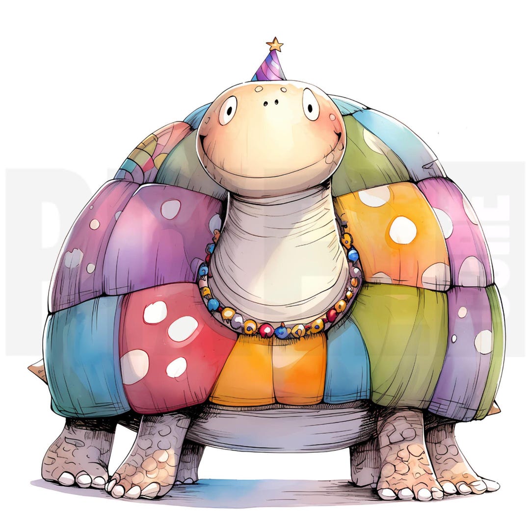 13 Quirky Turtle Clipart, PNG, Whimsical Turtle Cartoon Animal ...