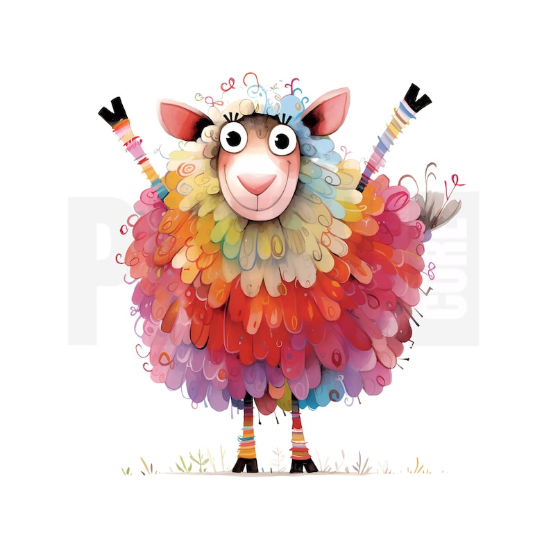 13 Quirky Sheep Clipart, PNG, Cartoon Farm Animal Illustration ...