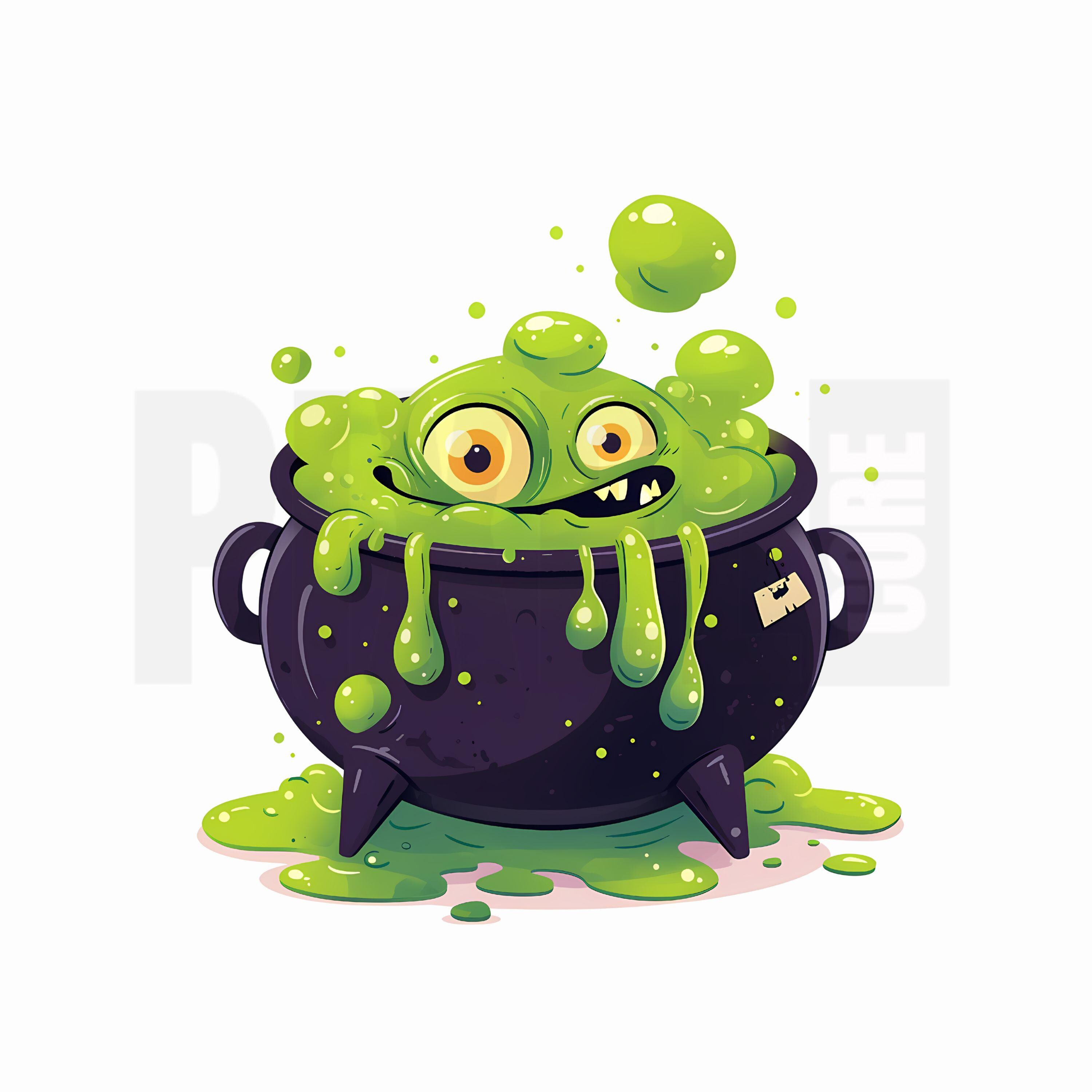 12 Quirky Green Gooey Monster Clipart, PNG, Slime Creature, Spooky ...