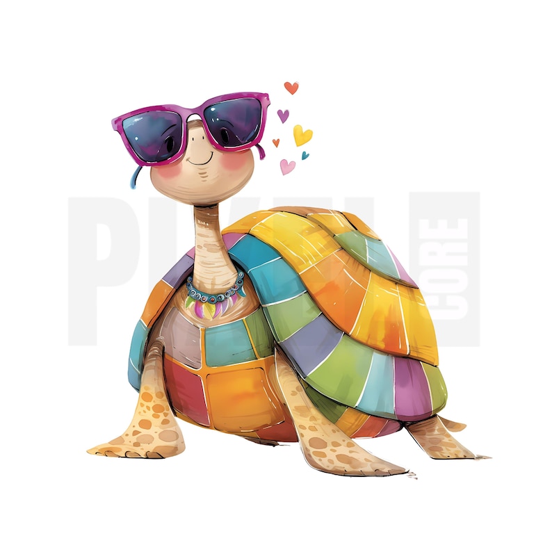 13 Quirky Turtle Clipart, PNG, Whimsical Turtle Cartoon Animal ...