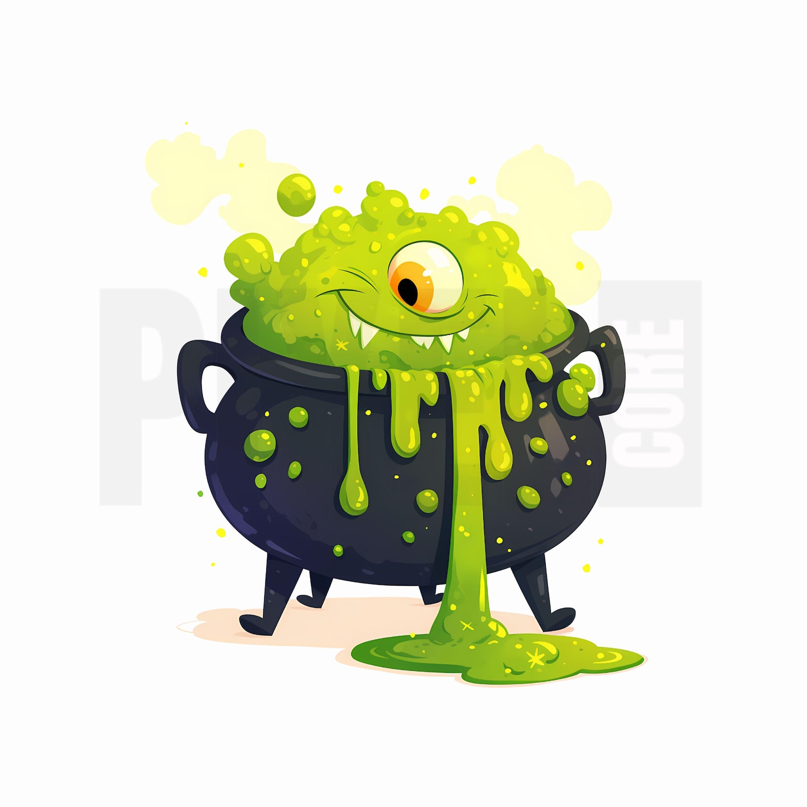 12 Quirky Green Gooey Monster Clipart, PNG, Slime Creature, Spooky ...