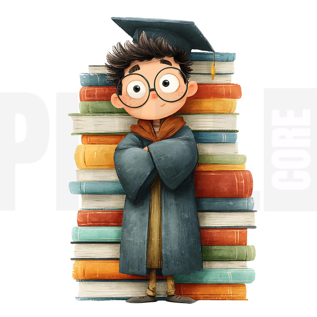 16 Graduate Boy Clipart, PNG, Student Graduation Day Clipart, Whimsical ...