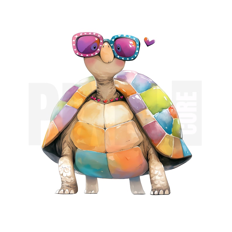 13 Quirky Turtle Clipart, PNG, Whimsical Turtle Cartoon Animal ...