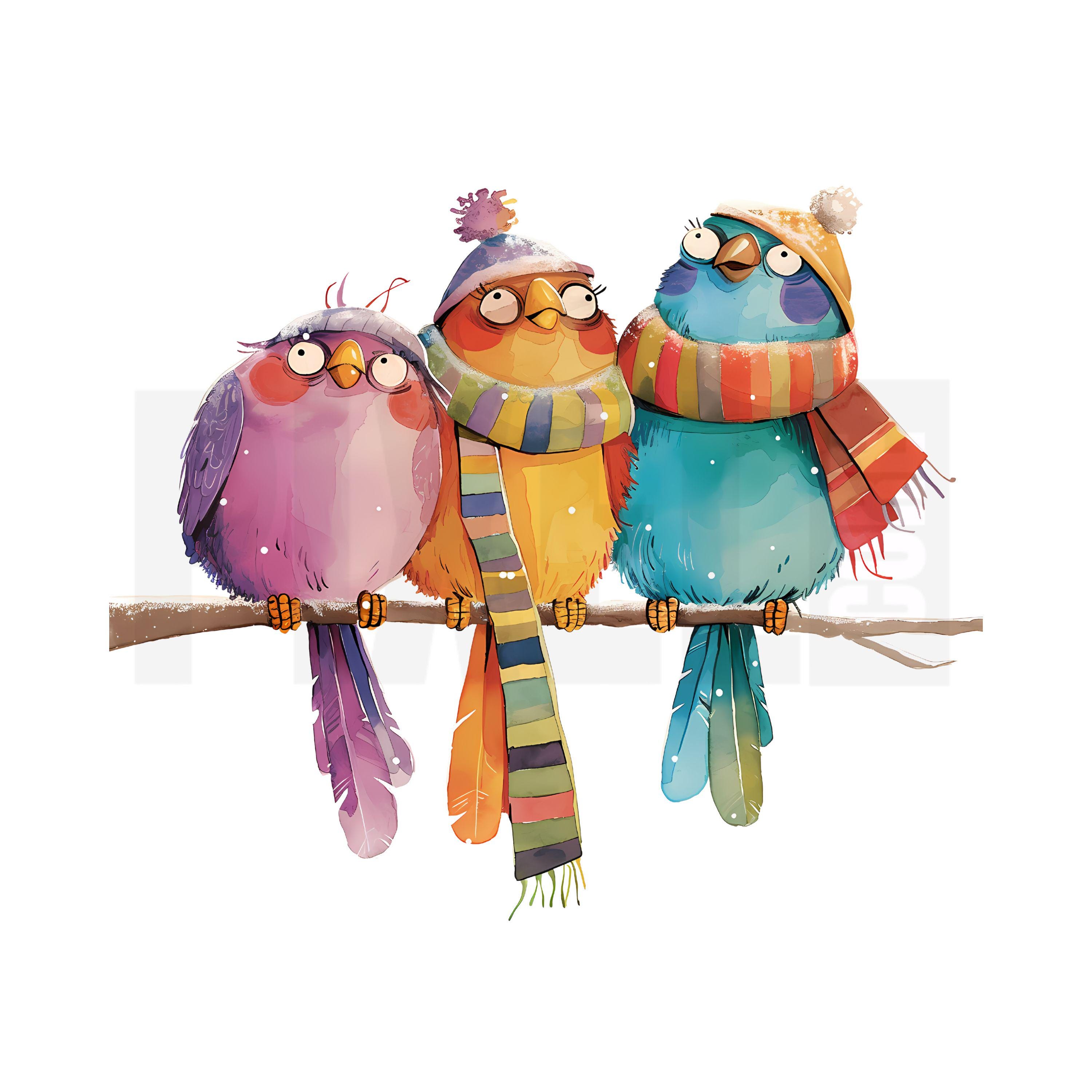 11 Quirky Birds Best Friend Clipart, PNG, Whimsical Cartoon Birds ...