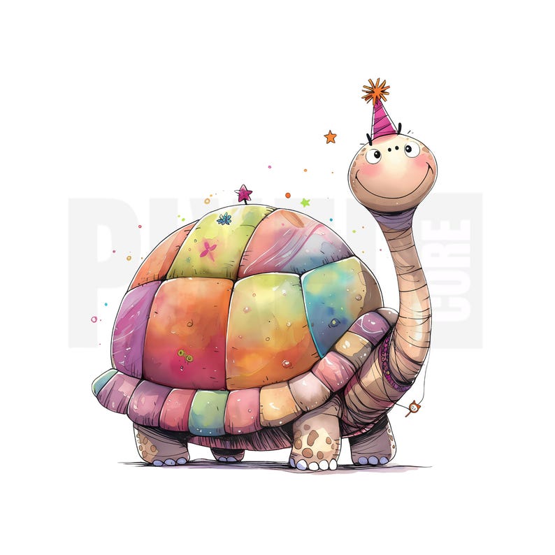 13 Quirky Turtle Clipart, PNG, Whimsical Turtle Cartoon Animal ...