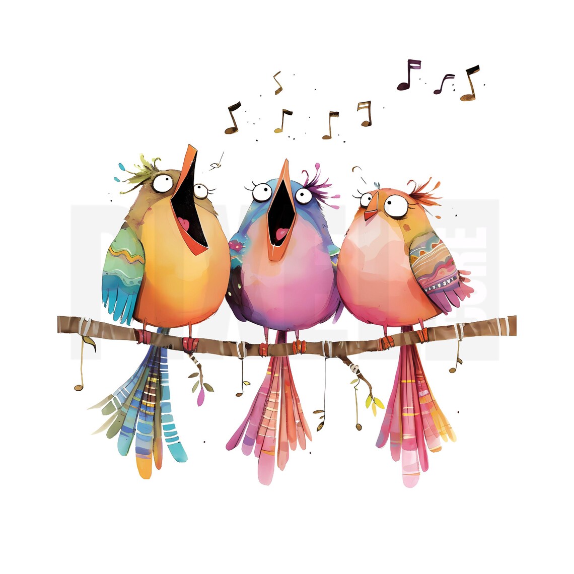 11 Quirky Birds Best Friend Clipart, PNG, Whimsical Cartoon Birds ...