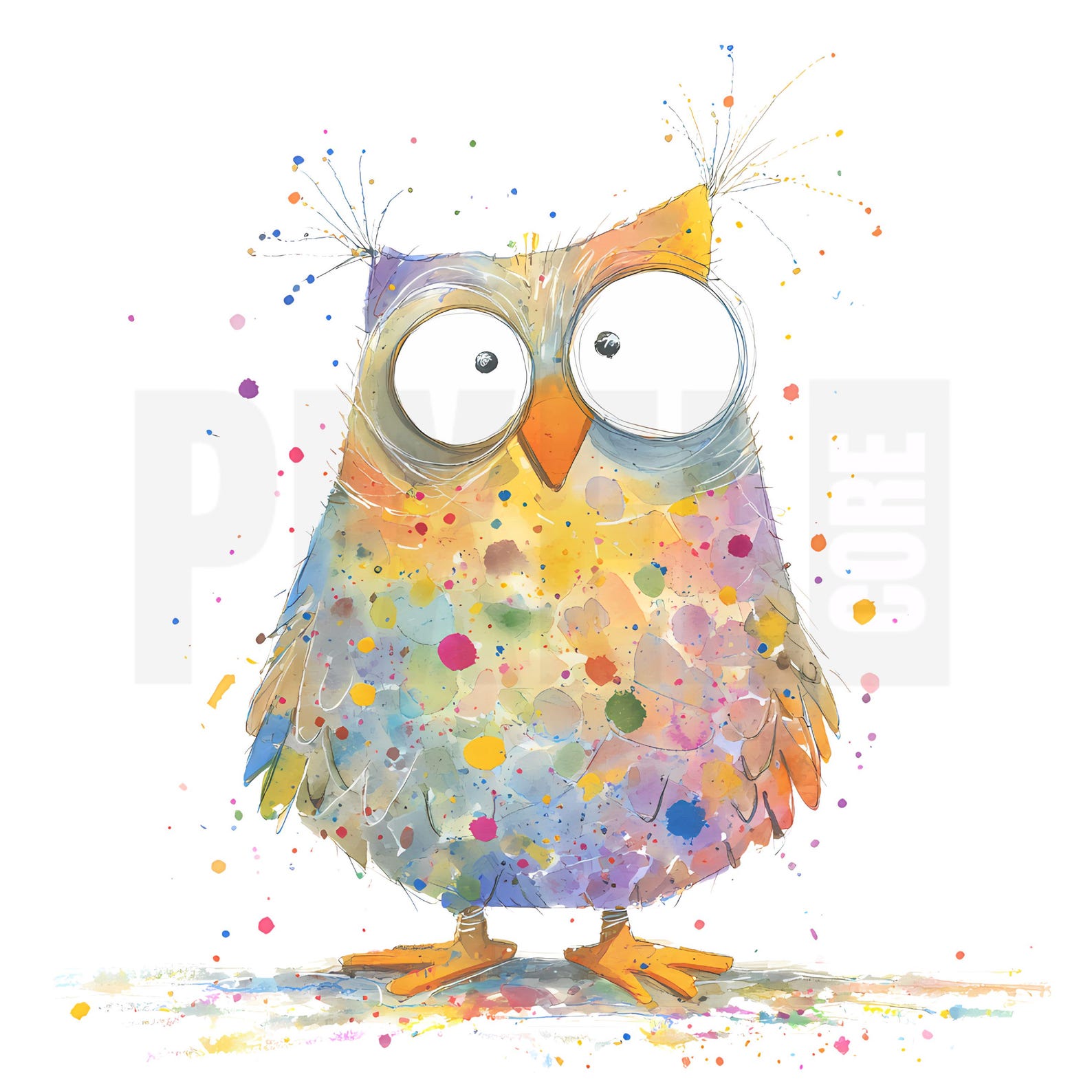 12 Whimsical Colorful Owl Clipart, PNG, Watercolor Storybook Style ...