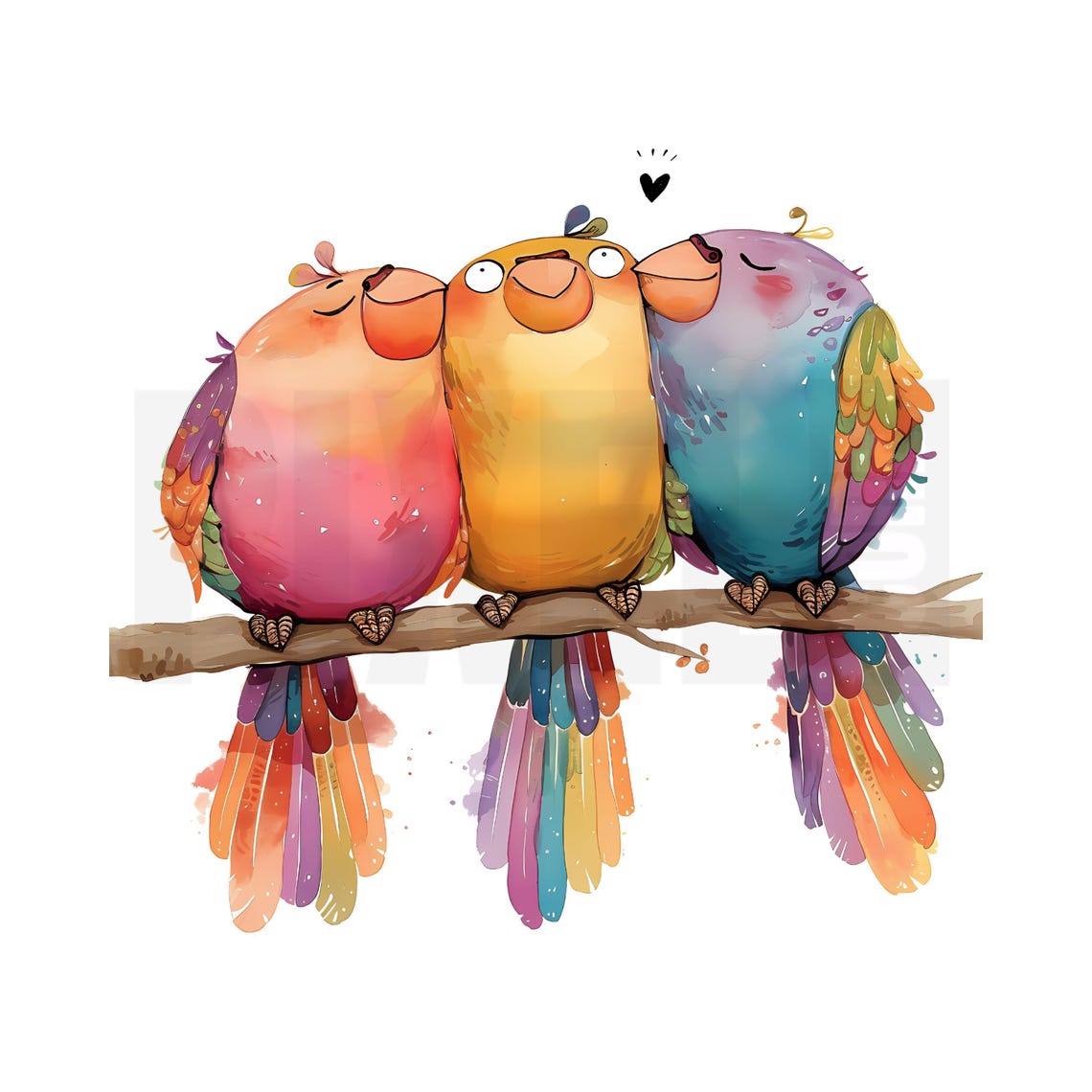 11 Quirky Birds Best Friend Clipart, PNG, Whimsical Cartoon Birds ...