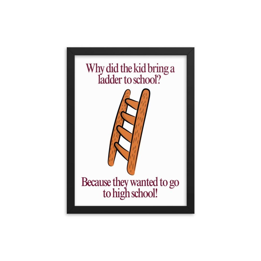 A School Based Dad Joke Poster Framed Fathers Day Gift for Dad Joke ...