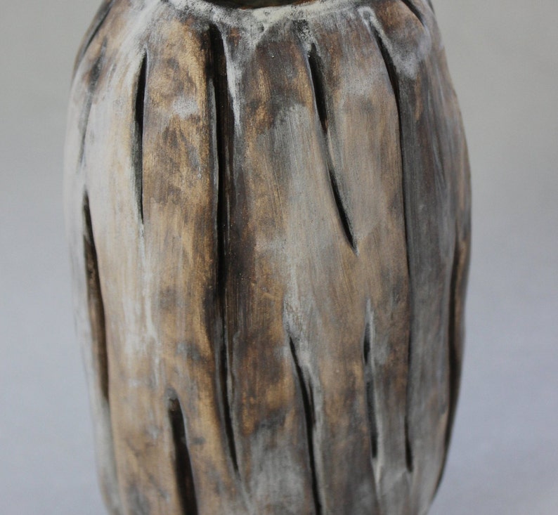 Whimsical Brown Bud Vase With Dots, Ceramic Handmade Vase, Whimsical ...
