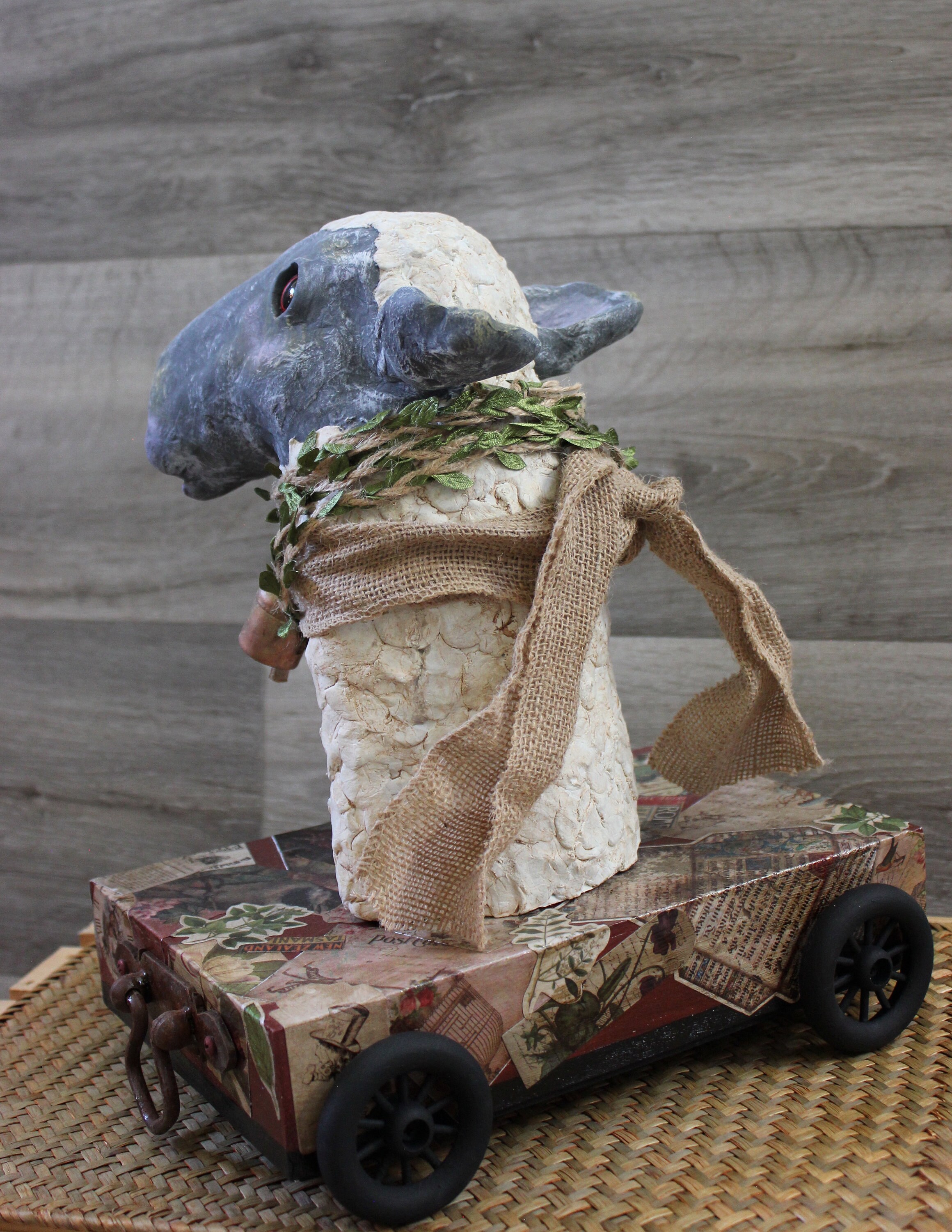 Sheep Head Sculpture on Wheels Sheep Head Sculpture Sheep - Etsy