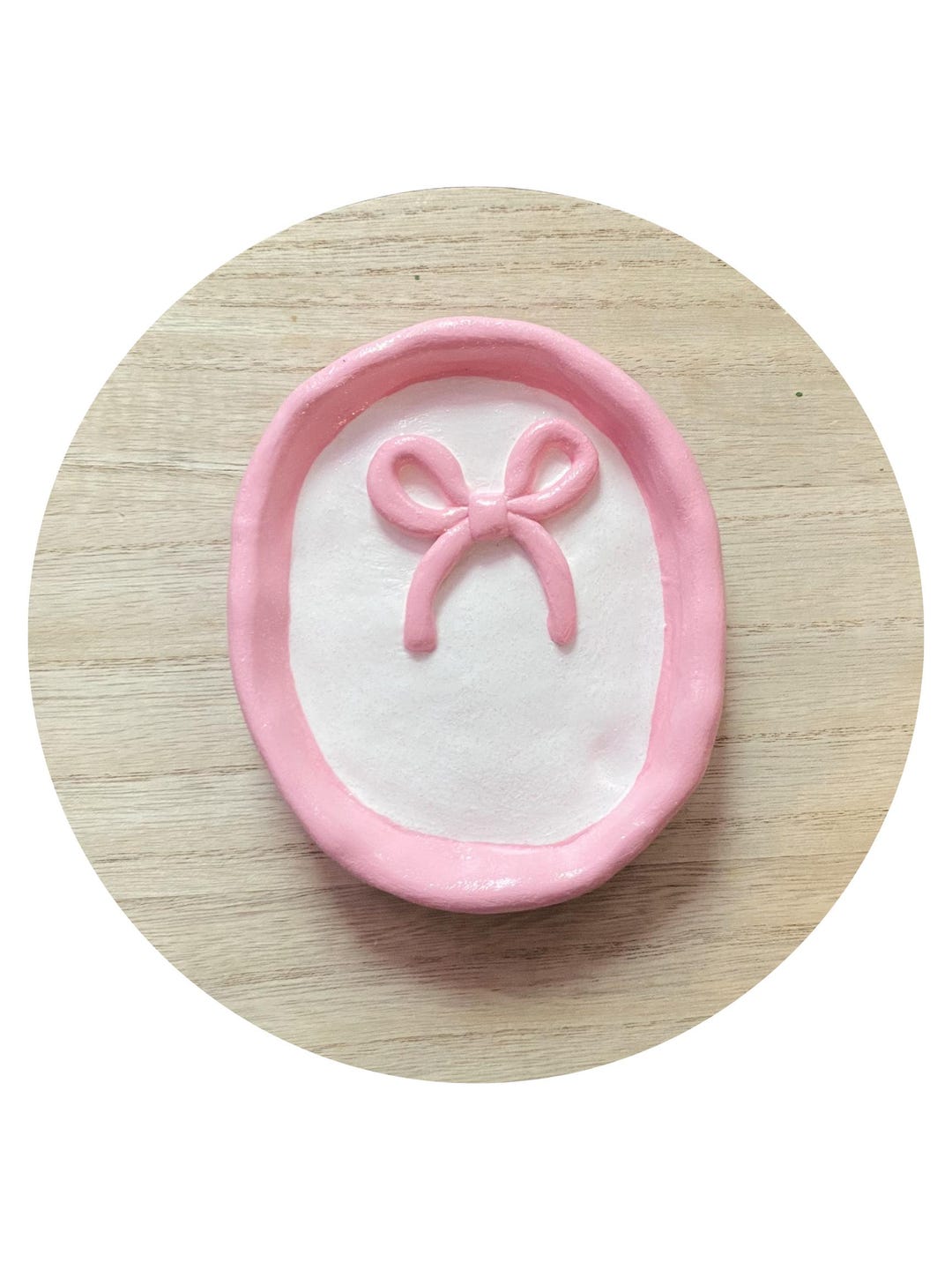 Pink and White Bow Tray With Light Pink Glitter - Etsy