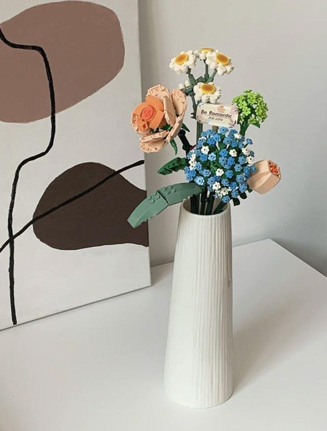 DIY Building Blocks Flower Bouquet Blue, Bouquet for Anniversary ...